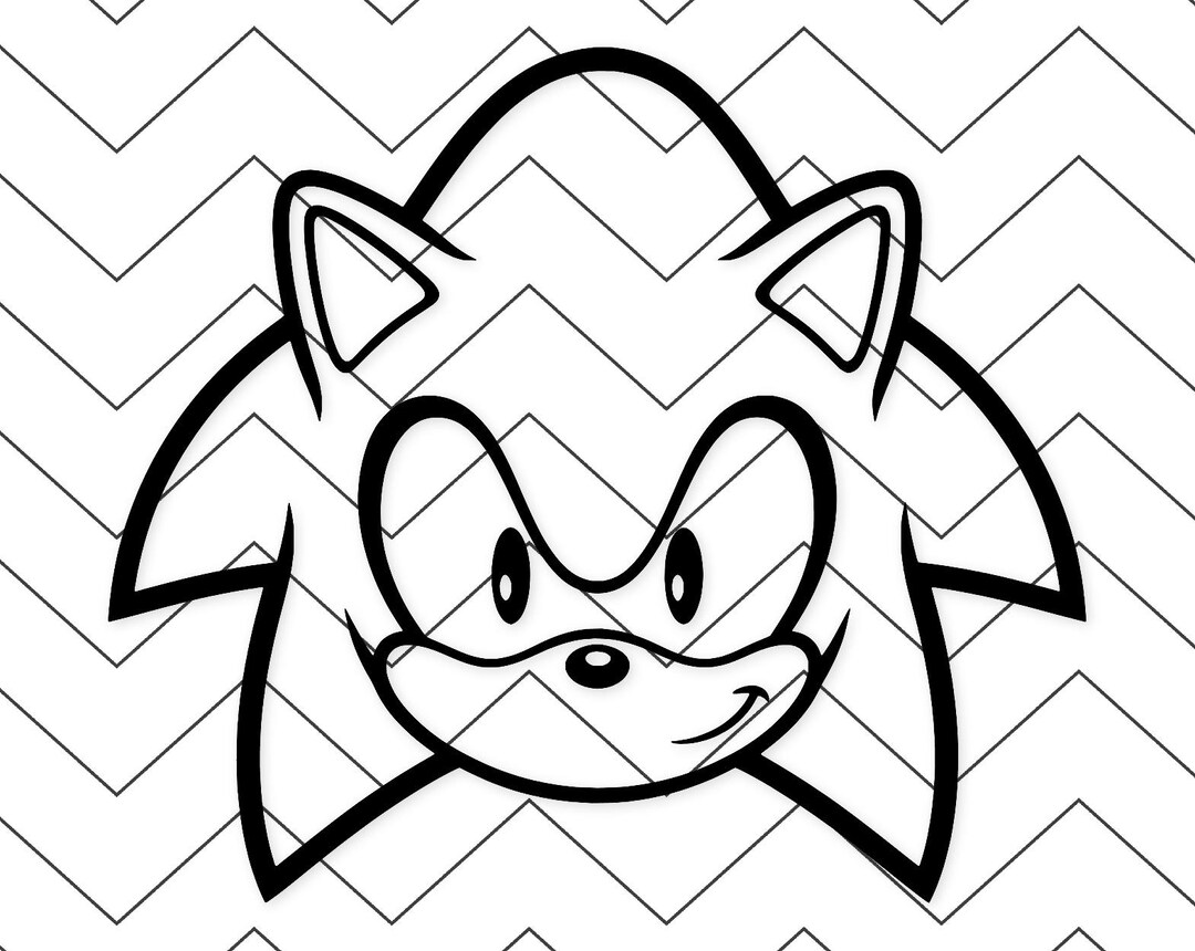 Sonic's Smile Svg: Bold Outline Design for Stickers - Etsy