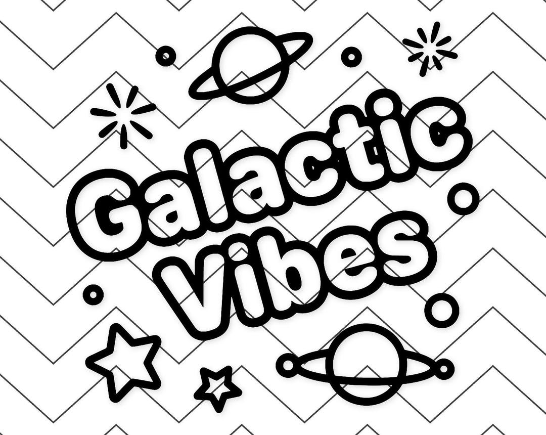 Galactic Vibes Typography Svg Svg Png Dxf: Fun Design for Wall Art - Etsy