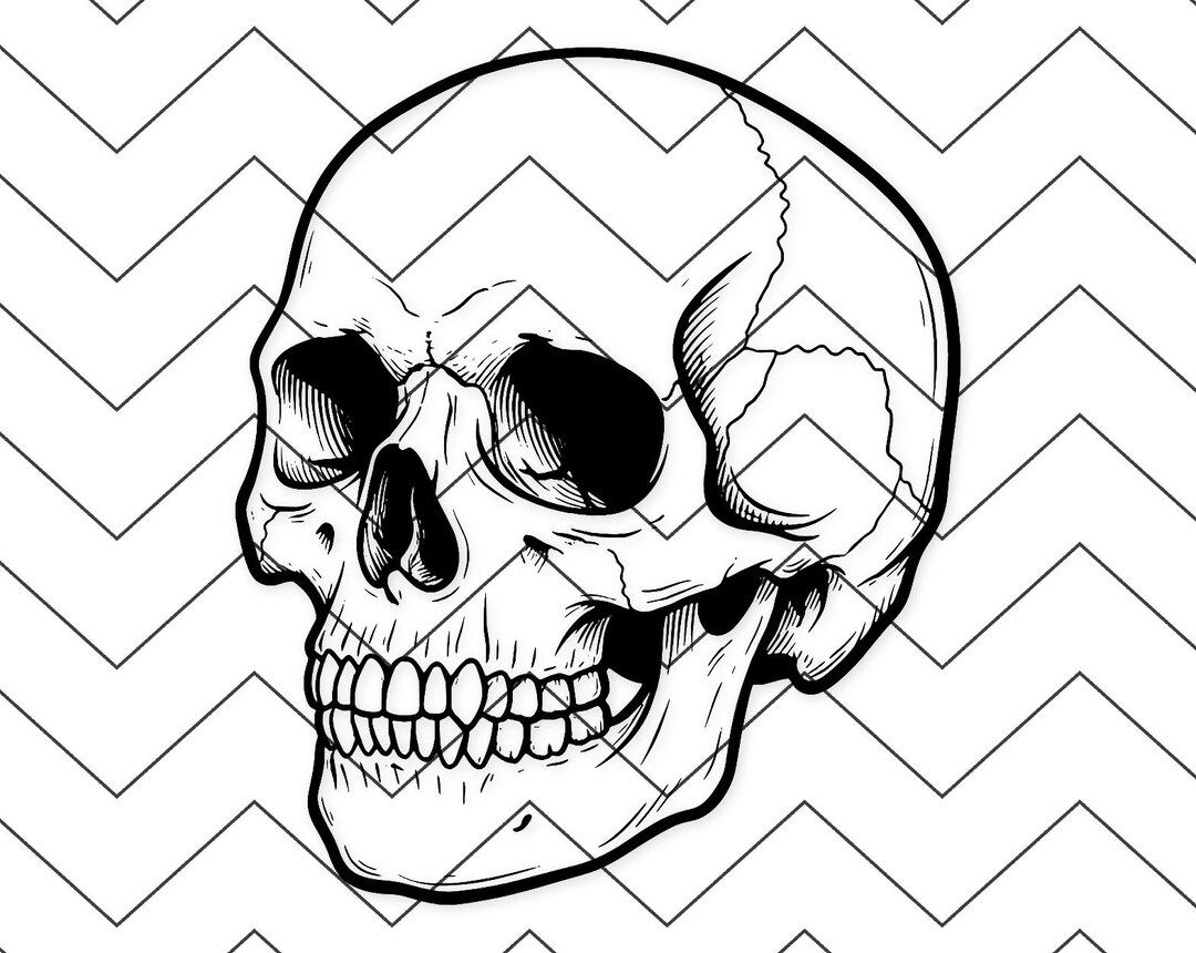 Skull Svg: Elegant Design for Tattoos - Etsy
