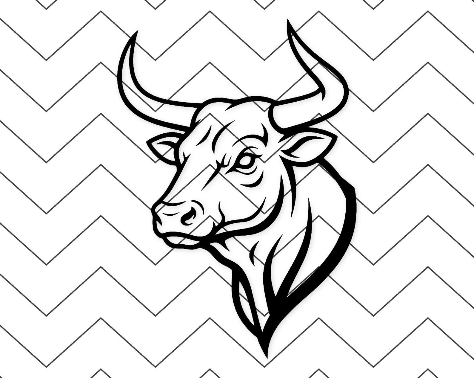 Bull Head Svg: Bold Outline Design for T-shirts - Etsy