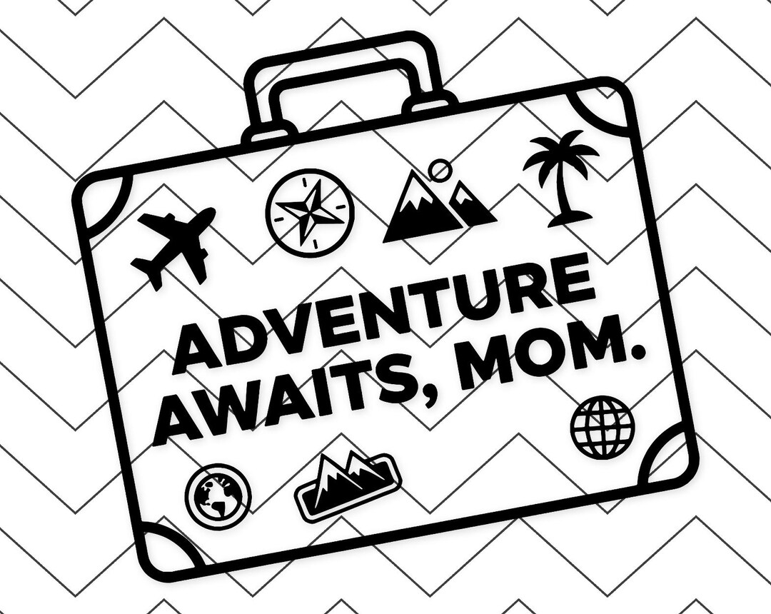 Traveling Mom Svg Svg Png Dxf: Bold Suitcase Design for Scrapbooking - Etsy