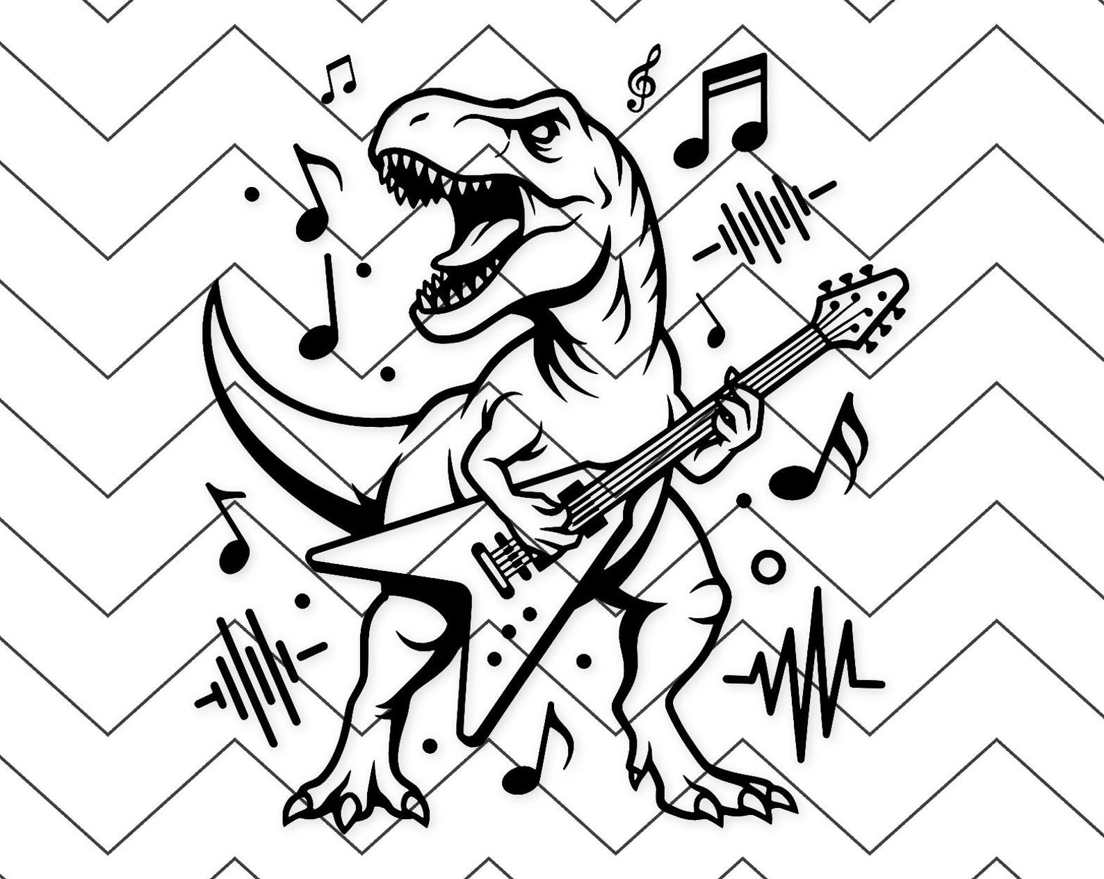 T-rex Design Svg Png Dxf: Bold Rock Band Cut File for T-shirts - Etsy