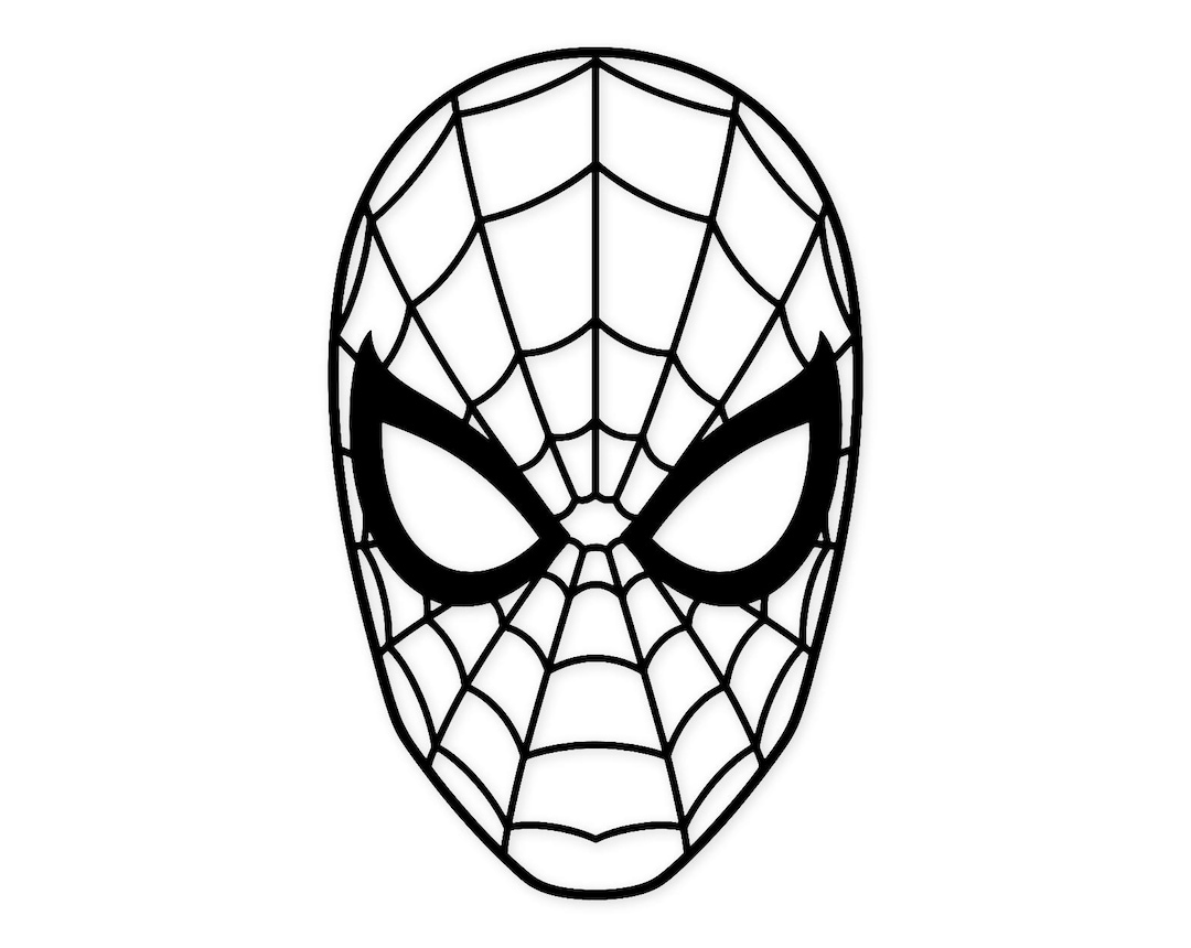 Spider-man Mask Svg: Bold Outline Design for Cutting Machines - Etsy