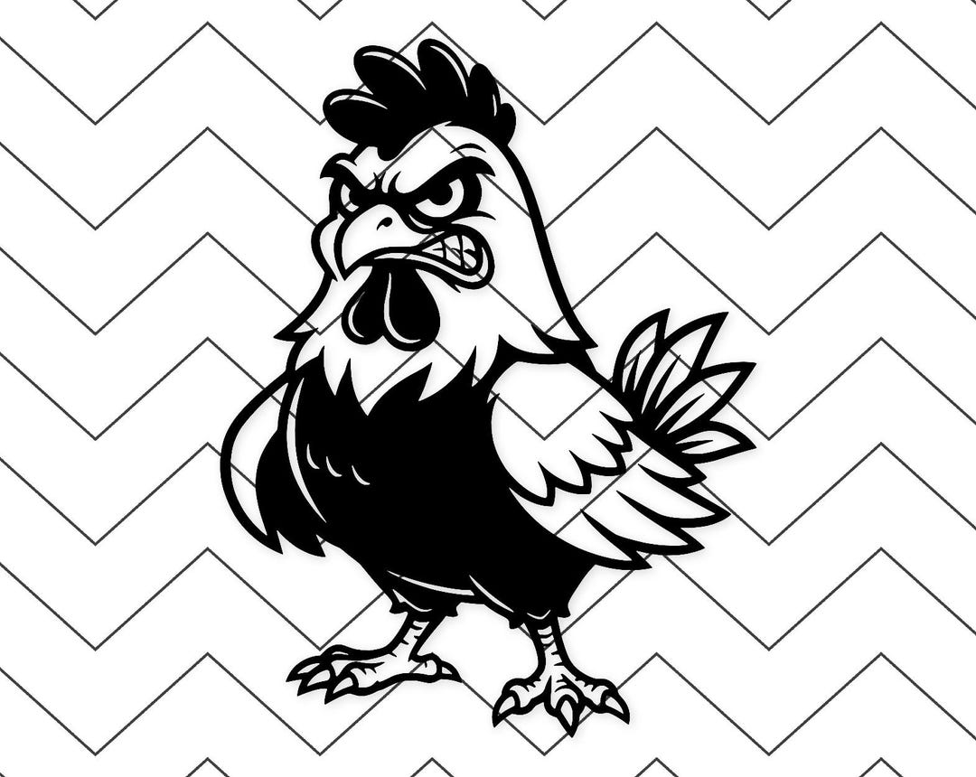 Angry Chicken Svg: Bold Design for T-shirts - Etsy