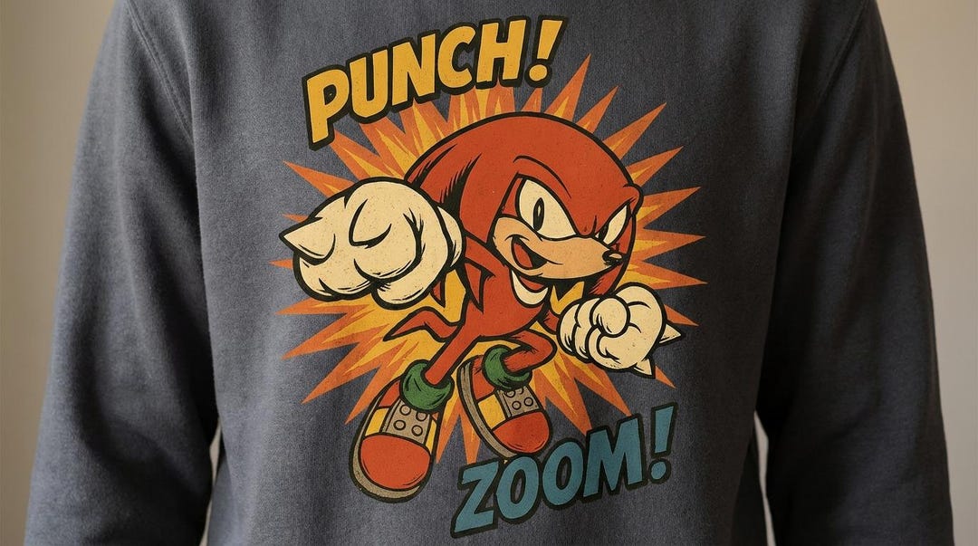 Knuckles Digital Art: Retro Comic Style Artwork Featuring Punch and ...