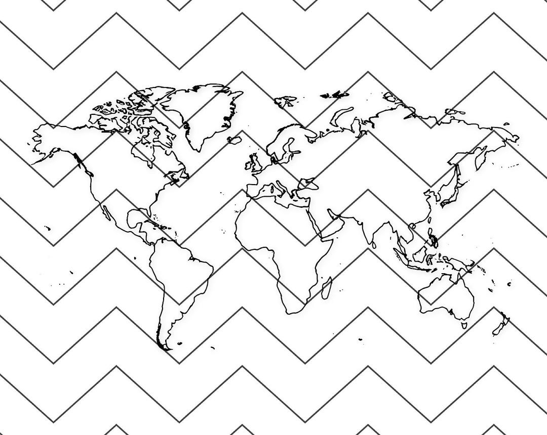 World Map Outline Svg: Bold Minimalist Design for Home Decor - Etsy