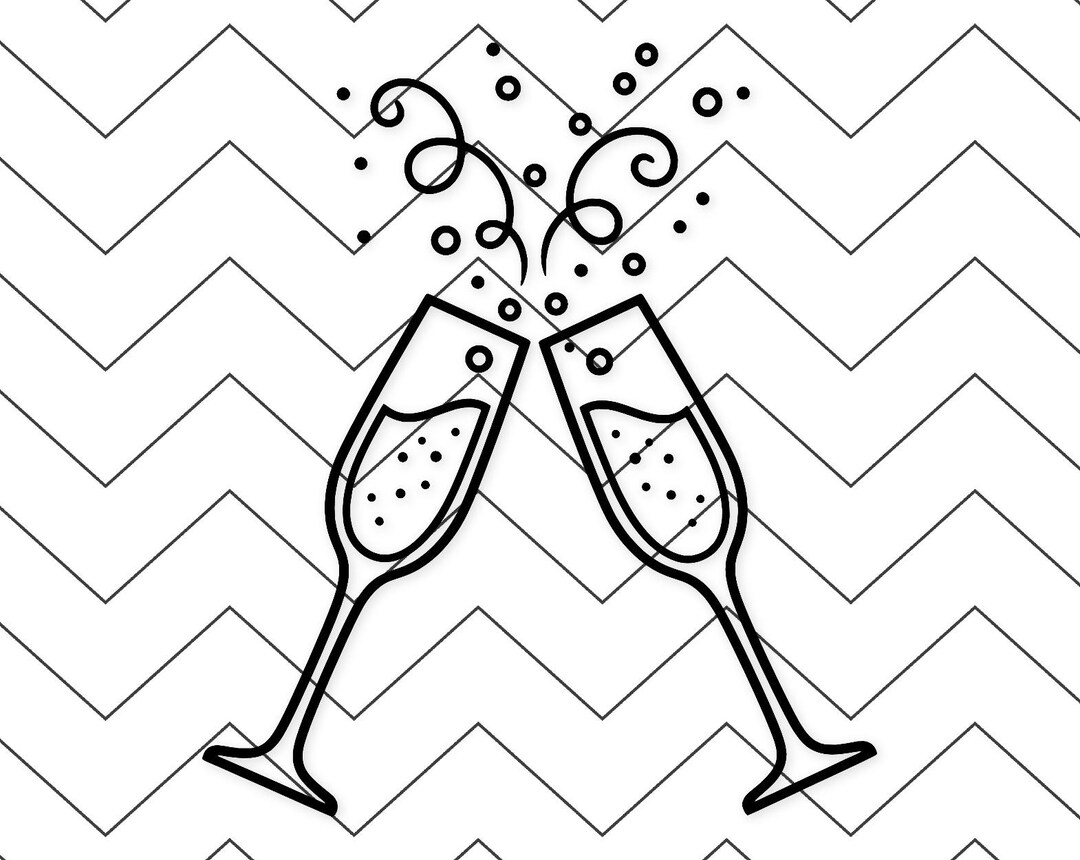 Cheers With Bubbles Svg: Minimalist Design for Celebrations - Etsy
