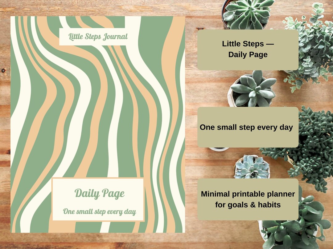 Little Steps Daily Page Printable | Minimal Goal Planner | One Small ...