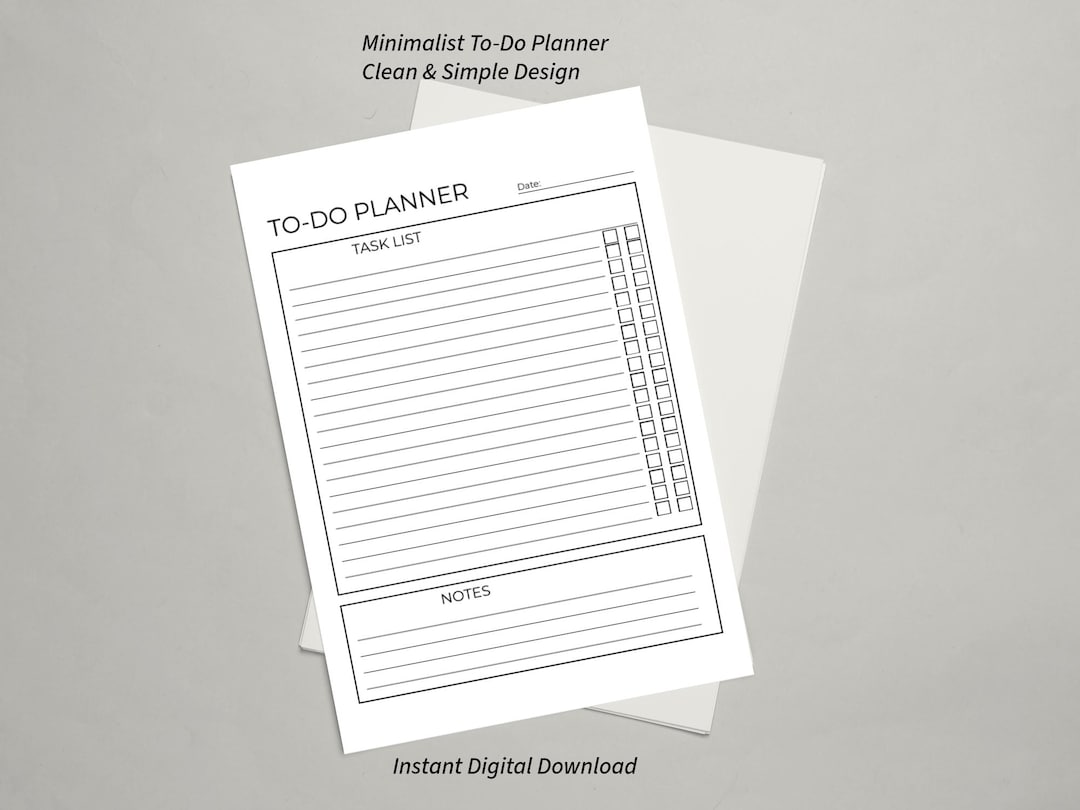 Printable to Do Planner | Minimal Daily Planner | Simple Task List ...