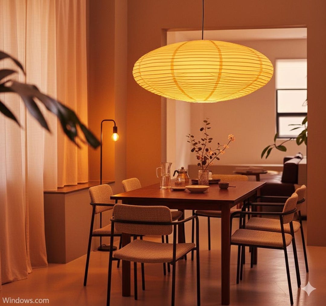 Paper Pendant Lamp, White Rice Paper, Handmade, Modern Minimalist Home ...
