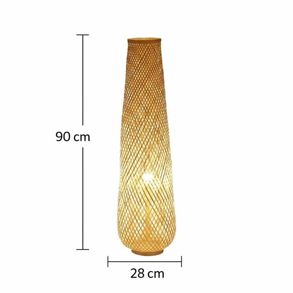 LED Bamboo Floor Lamp, Wood Frame, Rustic Style, for Hotels & Hom - Etsy