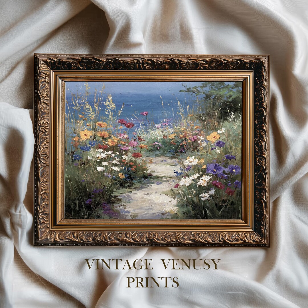 Printable Spring Garden Path Painting - Cottagecore Impressionist Art ...