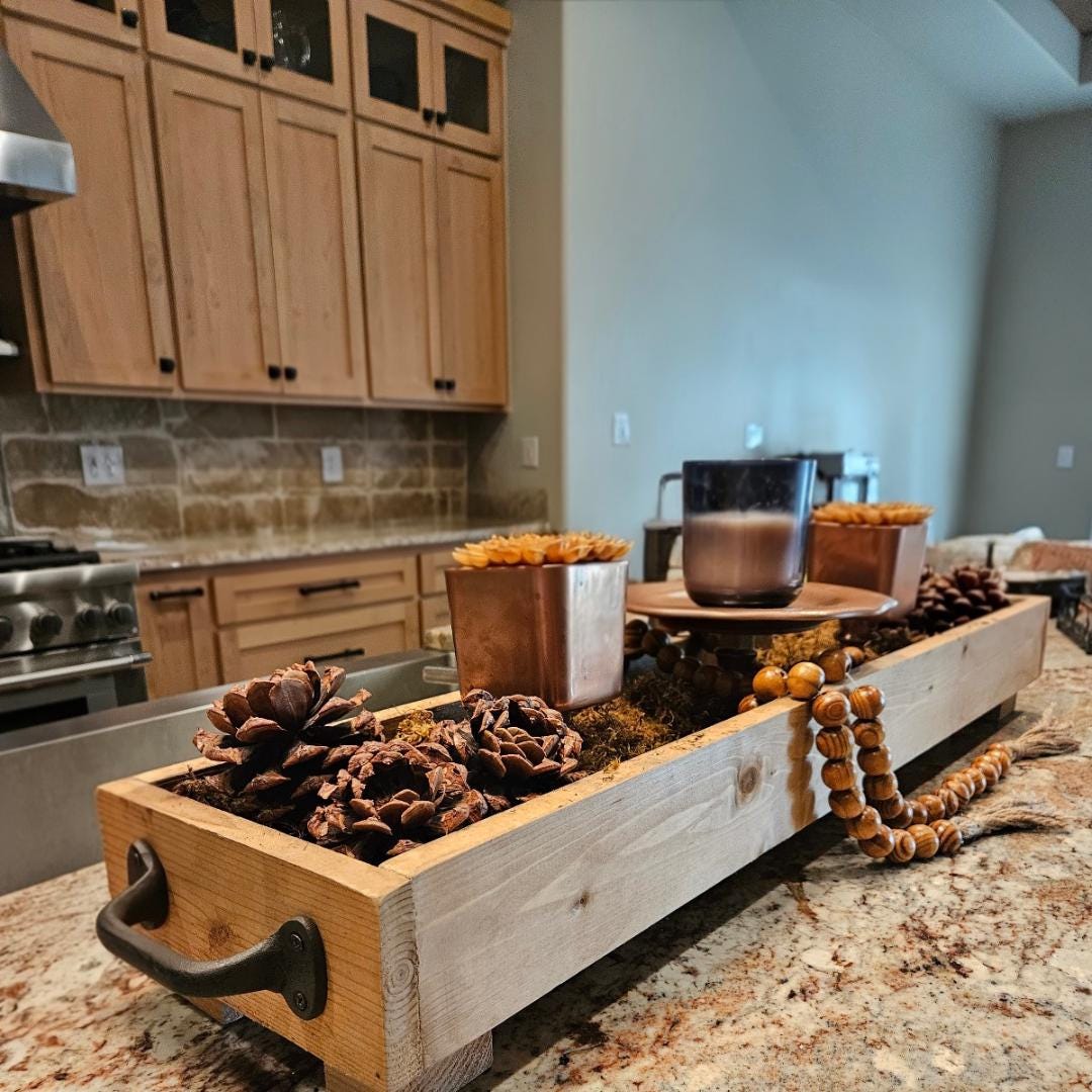 Customizable Handmade Rustic Reclaimed Wood Trough Centerpiece - Etsy