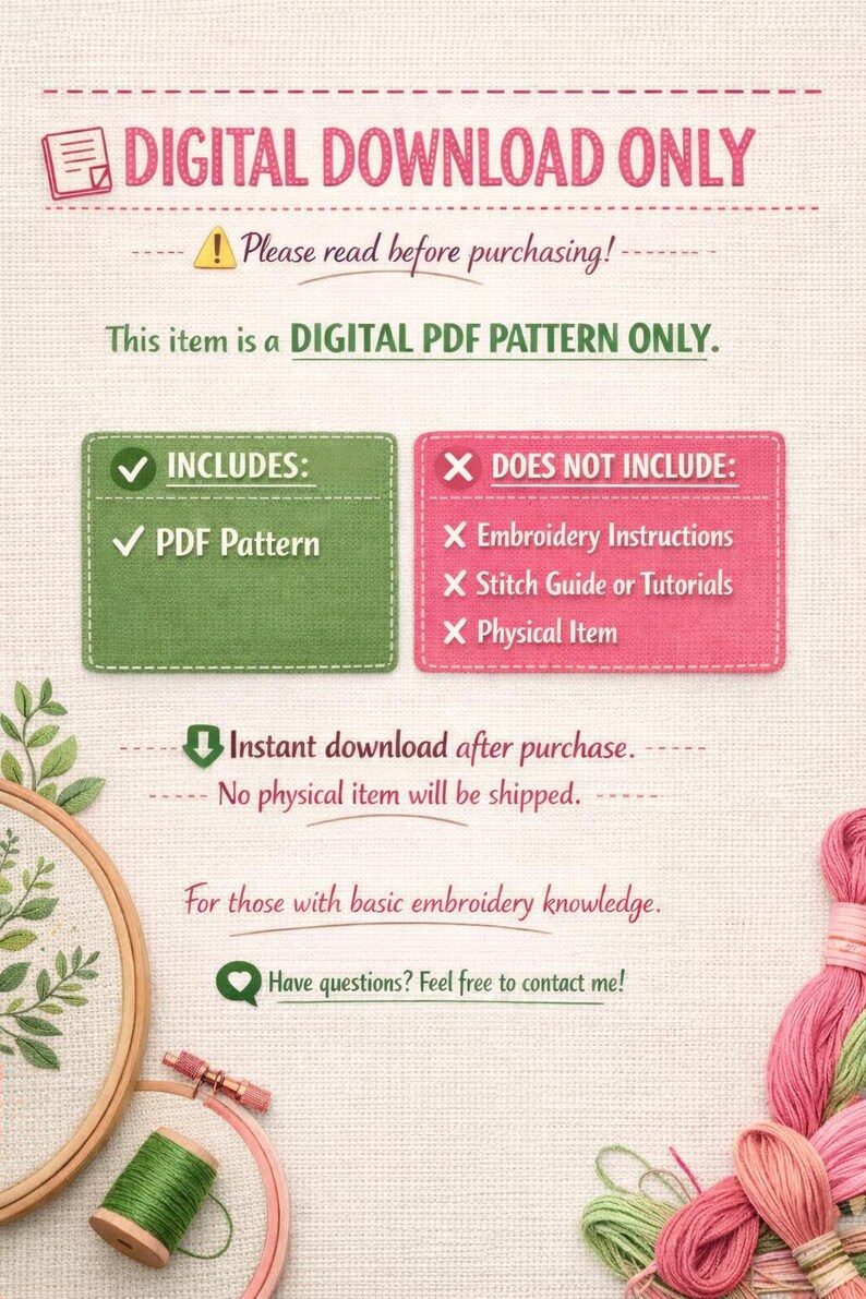 Floral Embroidery Pattern – Poppy & Cornflower Muhu Design (PDF Pattern ...