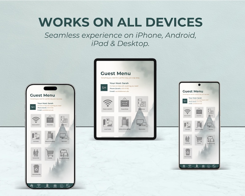 Rustic Mobile Guest Guide for Airbnb | Smartphone Welcome Book ...