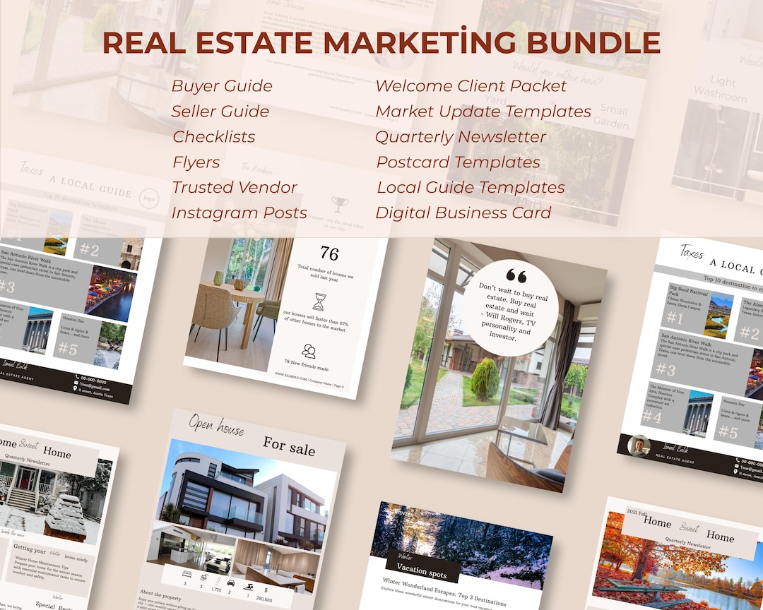 Printable Realtor Marketing Kit | Open House Flyer Bundle | Real Estate ...