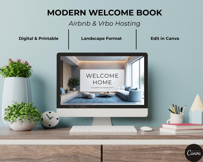 Modern Airbnb Welcome Book | Host Manual, Vacation Rental Guide (canva ...