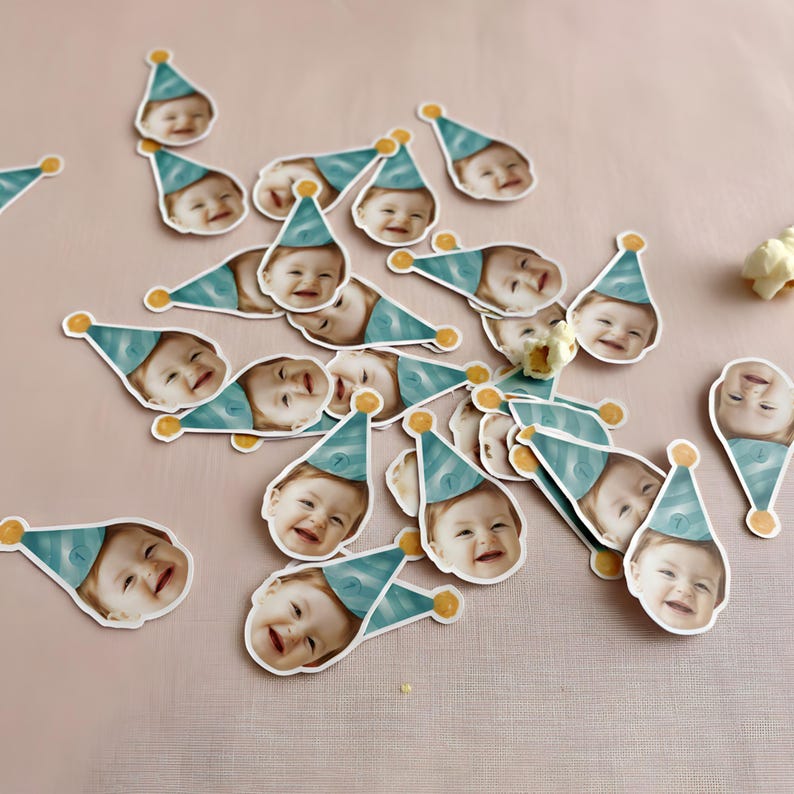Personalized Baby Face 1st Birthday Banner, Photo Bunting - Etsy