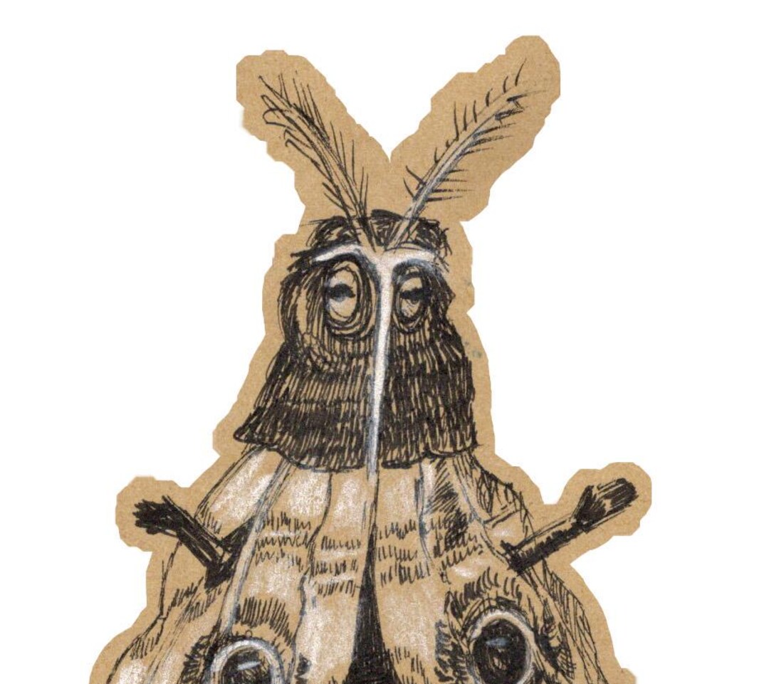 Fancy Moth Man Sticker Original Sketchbook Art Sticker - Etsy