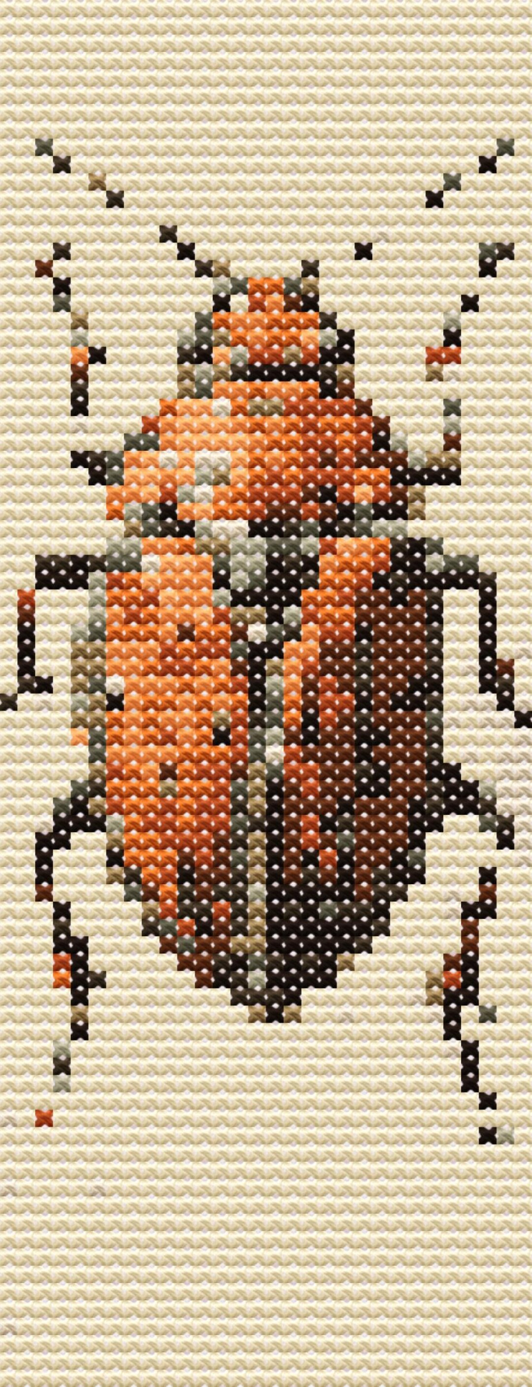 Cross Stitch Pattern, Bug Bookmark PDF, Gift for Book Lover, Mini ...