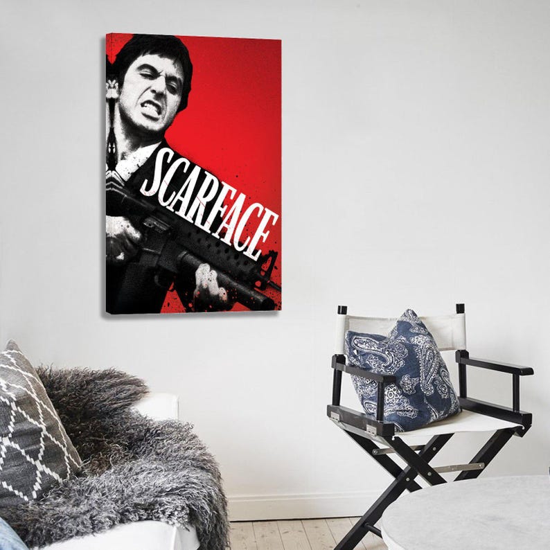 Al Pacino Scarface Movie Painting on Canvas Wall Art Poster Picture ...