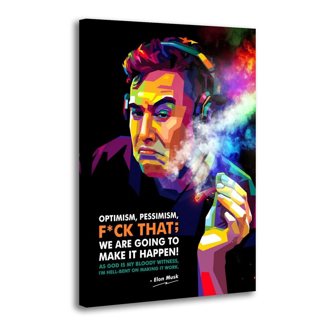 Elon Musk Quotes Canvas Wall Art Poster Picture Print Living Room Walls ...