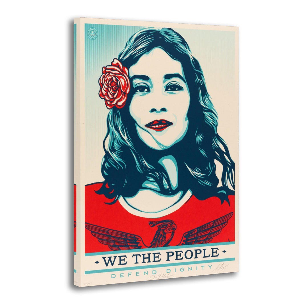 Shepard Fairey We the People Defend Dignity Canvas Wall Art Poster ...