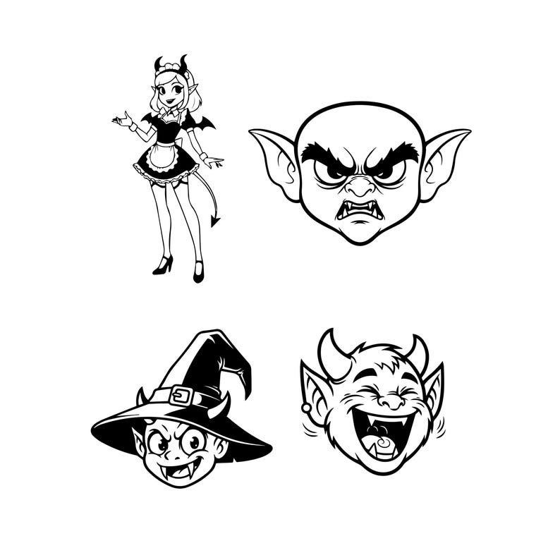 Hazbin Hotel SVG Bundle | 40 Line Art Clipart Designs (digital Download ...