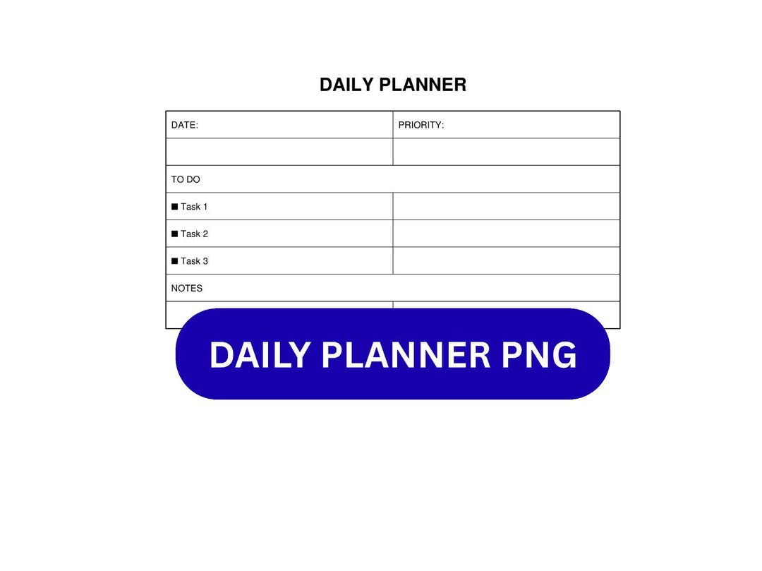 Minimal Daily Planner SVG | Undated To-do List | Printable Productivity ...