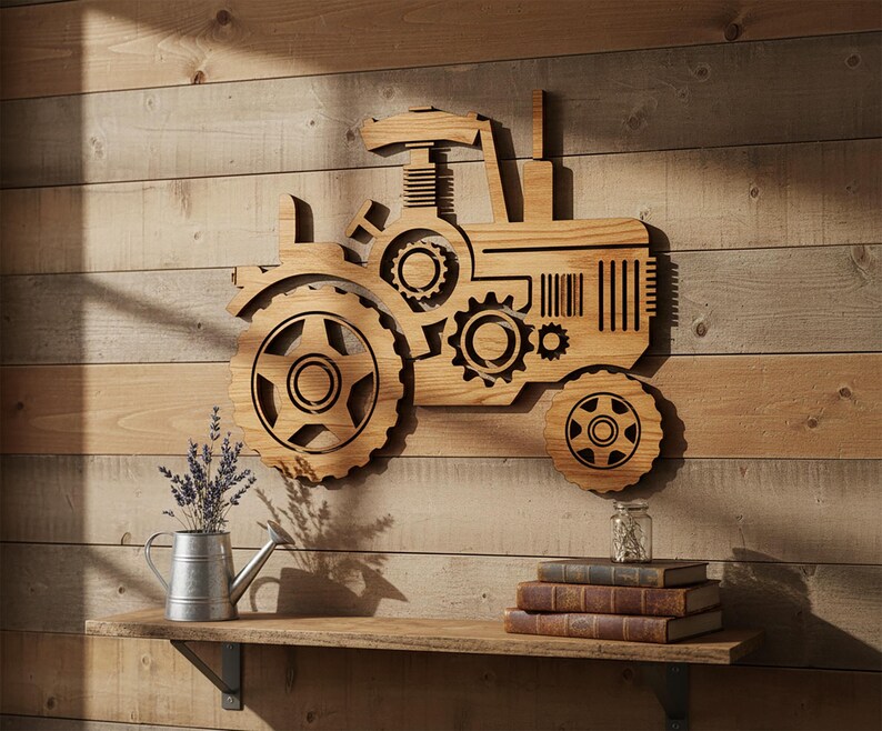Vintage Tractor Laser Cut SVG | Farm Wall Art Wooden Decor | Tractor ...