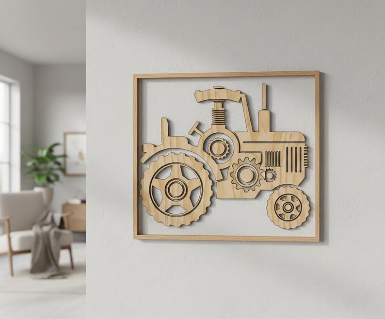 Vintage Tractor Laser Cut SVG | Farm Wall Art Wooden Decor | Tractor ...