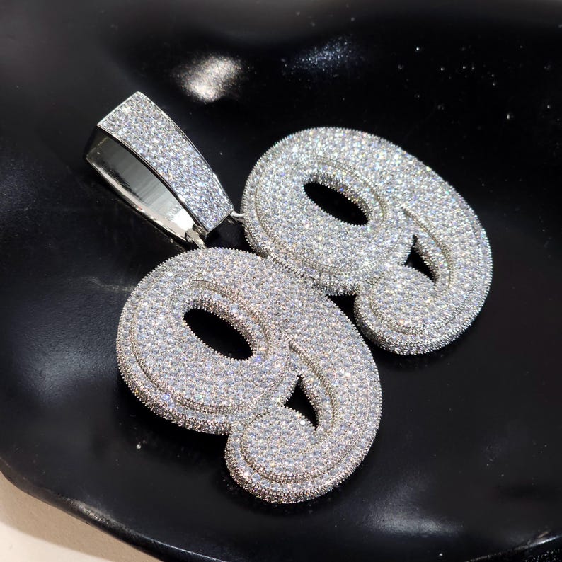 Custom Iced Out Big Letter Name Necklace,20mm Cuban Chain,personalized ...