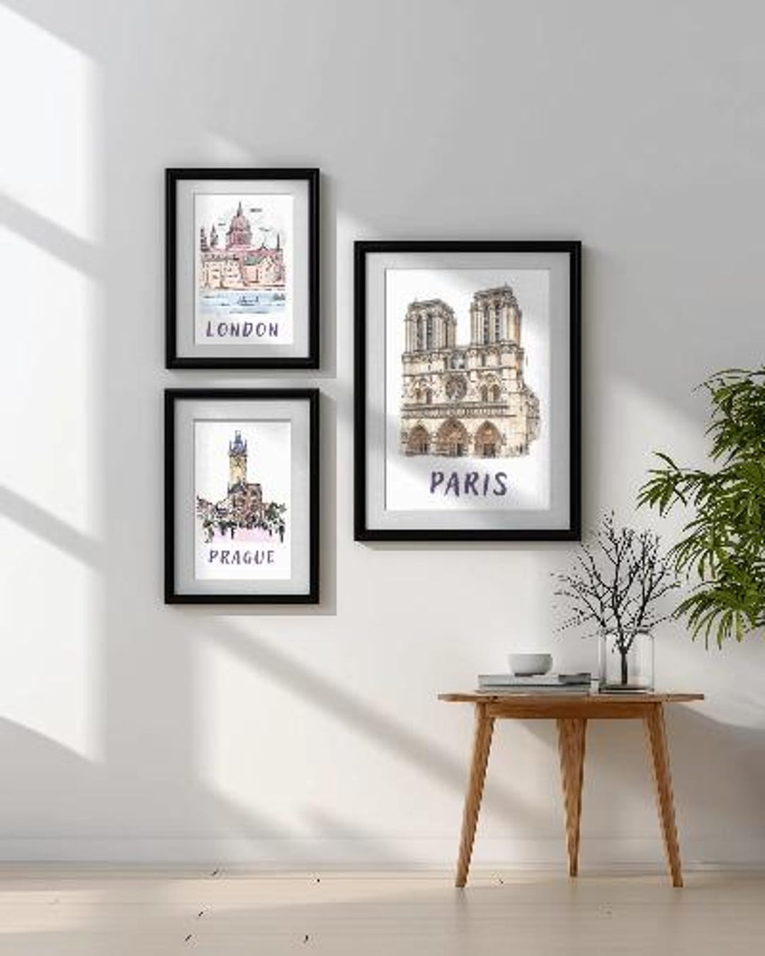 Set of 5 European City Posters – Printable Wall Art, Urban Sketch ...