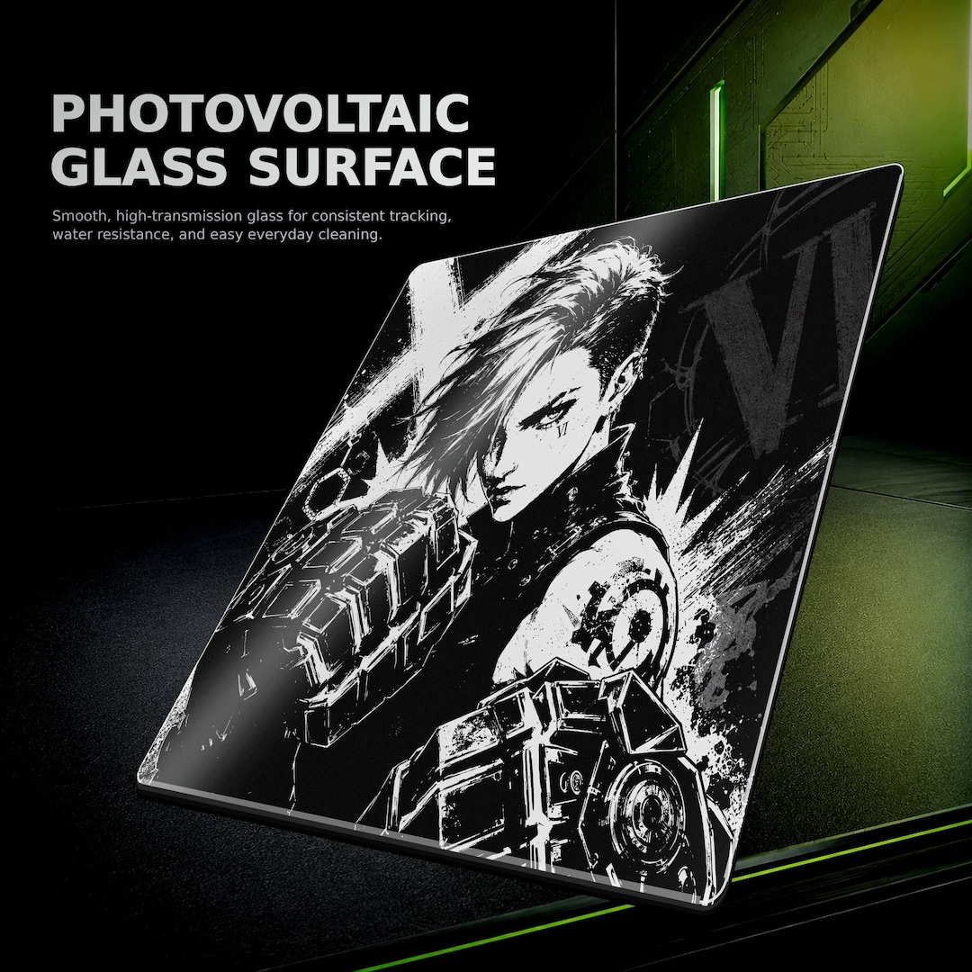 Arcane Vi Glass Mouse Pad, League of Legends Gaming Mousepad, Black and ...