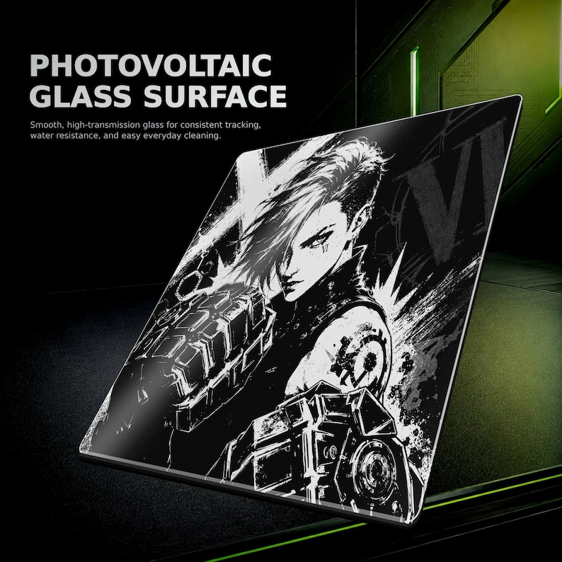 Arcane Vi Glass Mouse Pad, League of Legends Gaming Mousepad, Black and ...