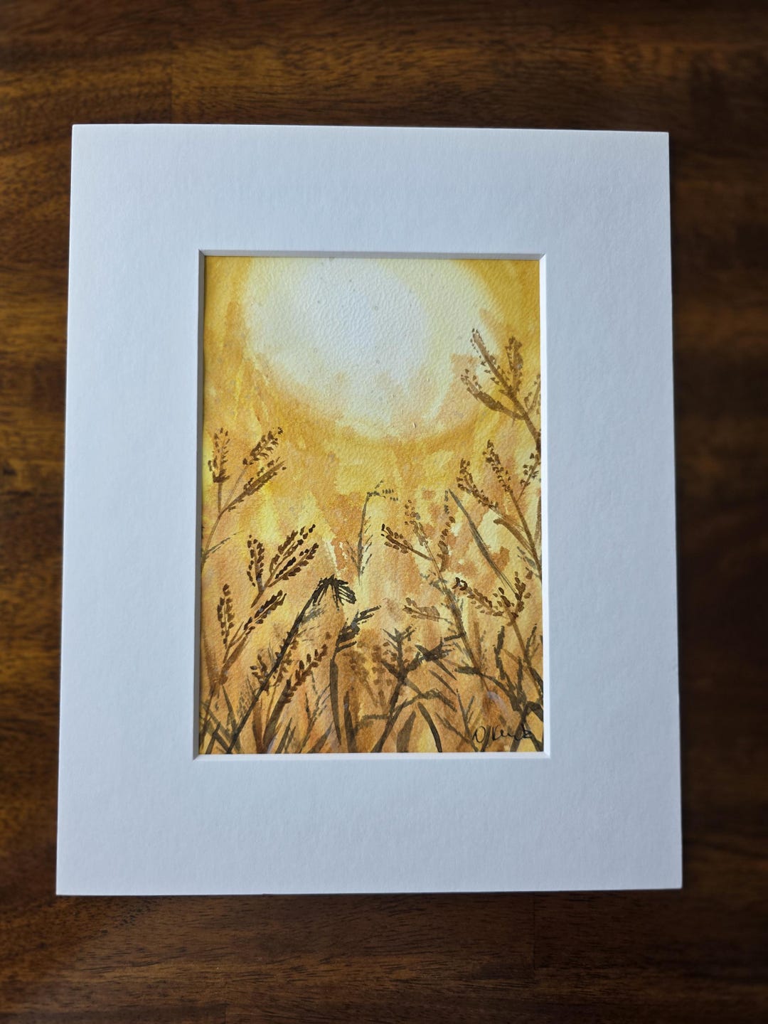 Watercolor Original Wheatfield in the Sun - Etsy