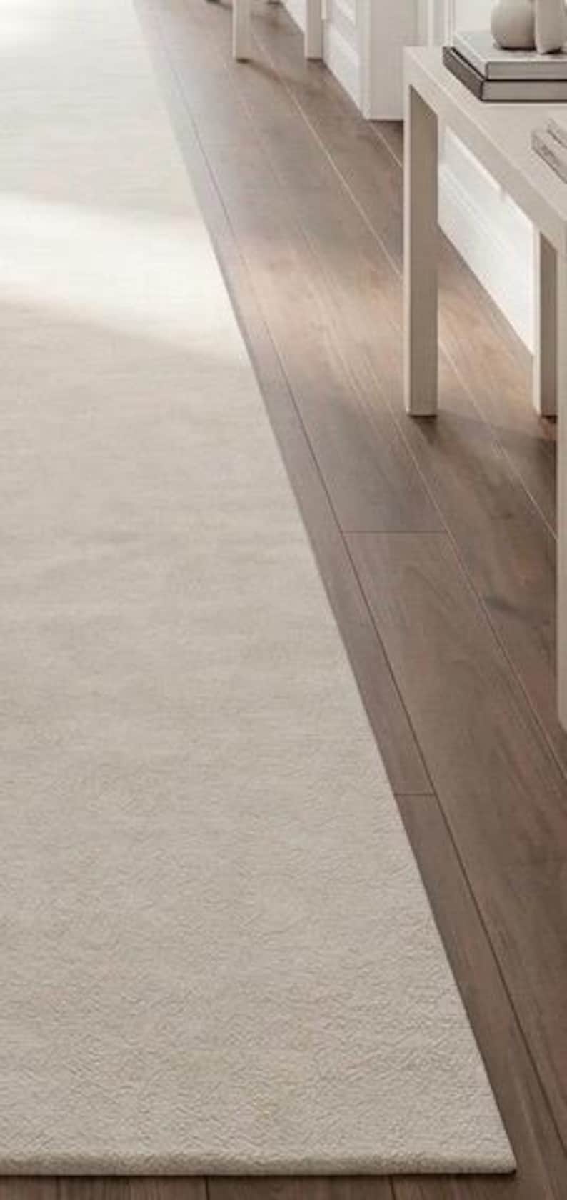 Solid Ivory Rug | Thick Cut Pile Living Room Carpet | Hand Tufted Cream ...
