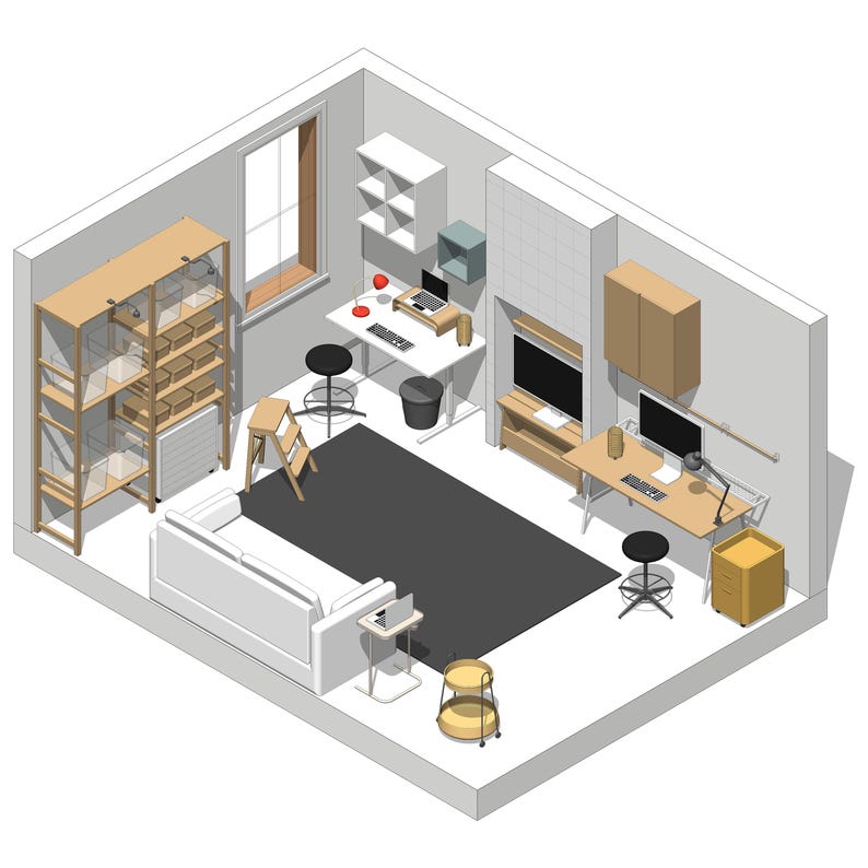 IKEA Study Room Revit Families – Home Office 3D Models - Etsy UK