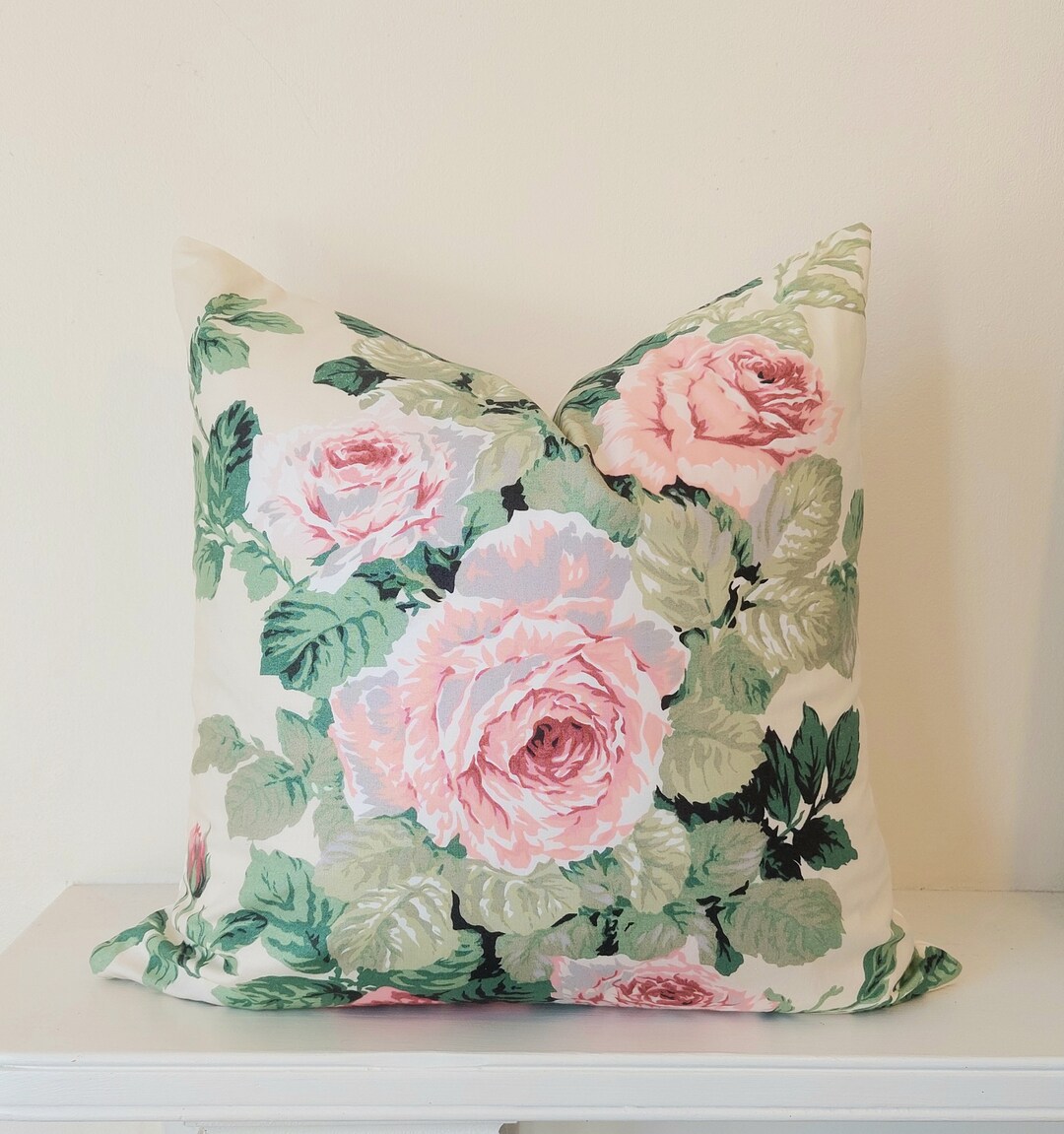 Rose Cummings Cabbage Rose Pillow Cover - Etsy