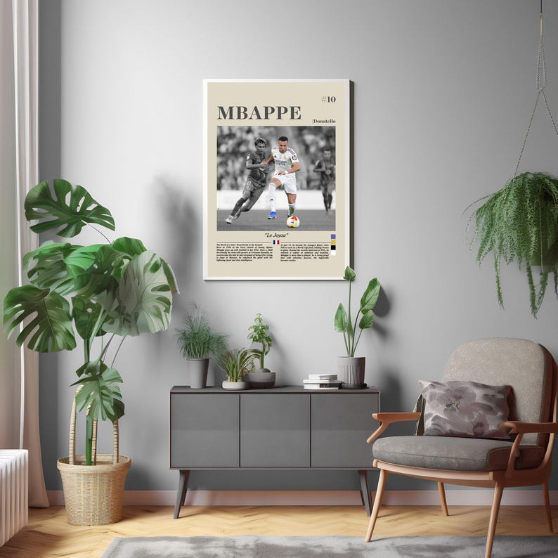 Kylian Mbappé Poster, Soccer Star Art Print (digital Download A3 300 ...