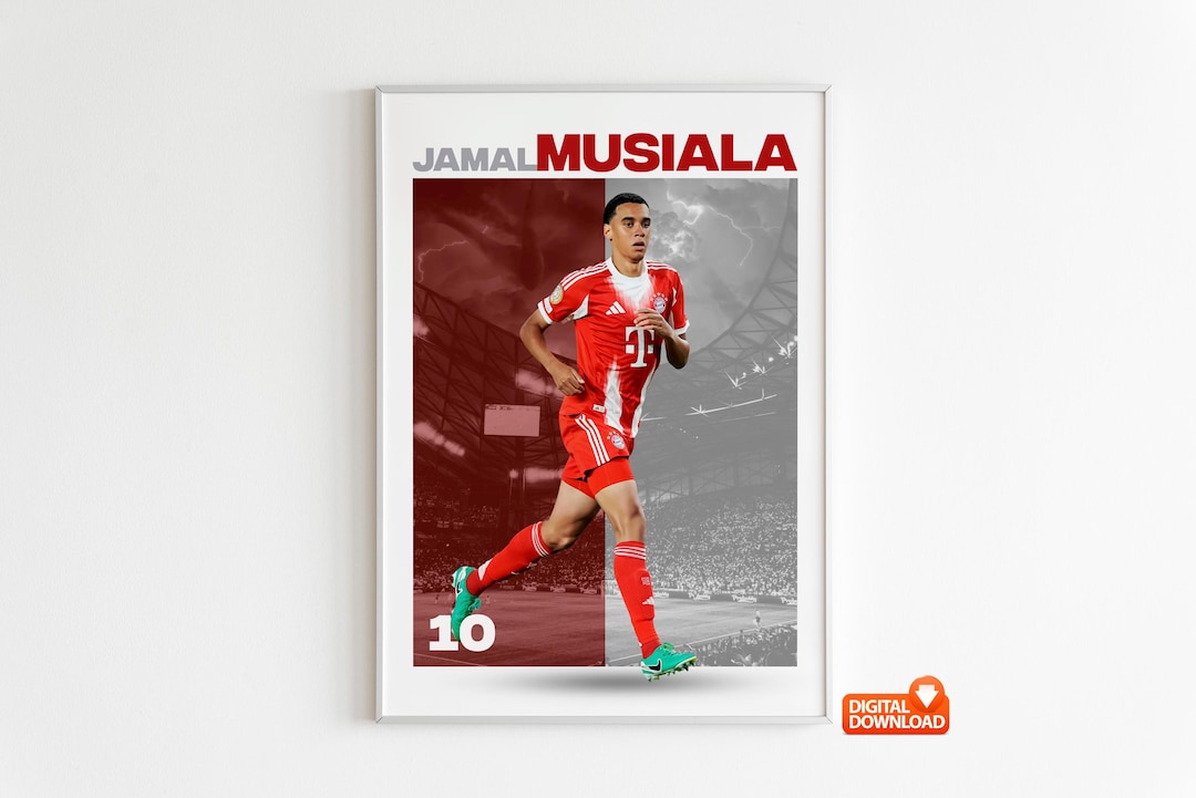 Jamal Musiala Soccer Poster, Football Fan Gift (digital Download A3 300 ...
