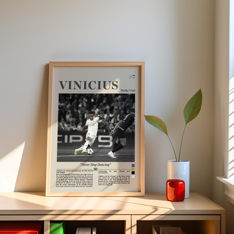 Vinicius Junior Poster, Soccer Star Art Print (digital Download A3 300 ...