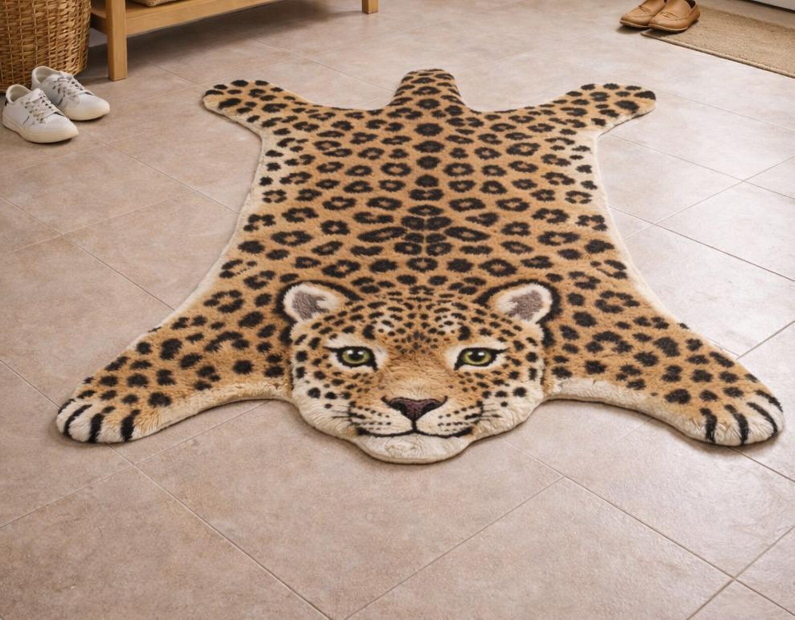 Handmade Leopard Rug | Statement Animal Print Wool Rug - Etsy