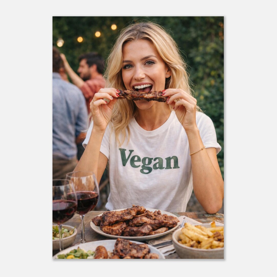 Vegan Irony Wall Art Print – Playful Food Humor Photography - Etsy