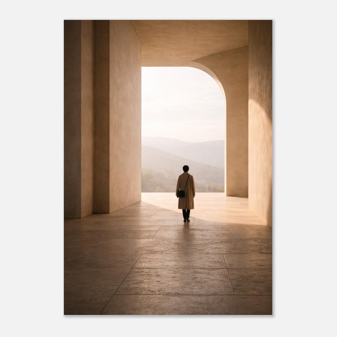 Solitary Figure Calm Architectural Art - Etsy