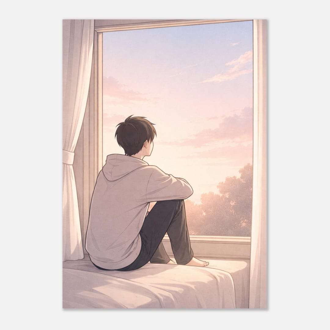 Calm Emotional Modern Anime Poster - Etsy