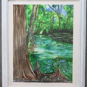 Original Watercolor Painting Ginnie Springs Florida Natural Water ...