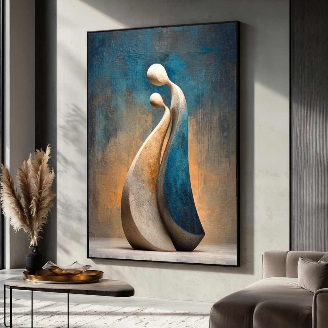 Abstract Couple Sculpture Canvas Print, Modern Art Home Decor - Etsy