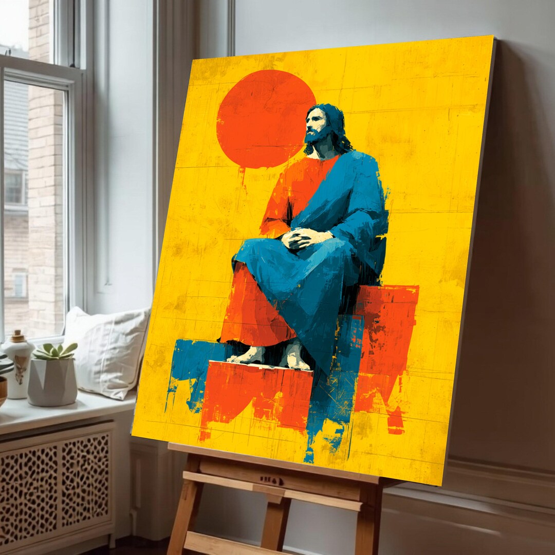 Modern Jesus Christ Canvas Print, Abstract Religious Wall Art - Etsy