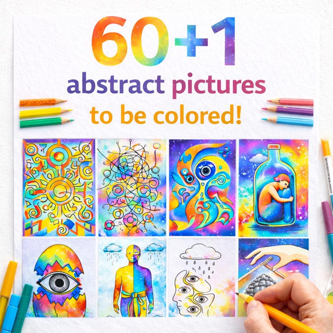 MINIMALIST ABSTRACT IMAGES | 61 Coloring Pages | Modern Line Art ...